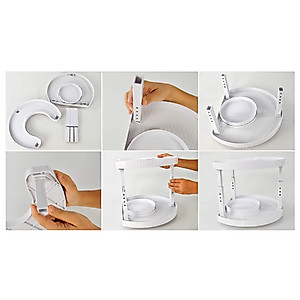 HOME-X Rotating Spice Rack, Lazy Susan Cabinet Organizer, Pantry Rack, Medicine Cabinet Organizer, Rotating Storage, 13" L x 10 ¾" W x 10 ¼” H, White