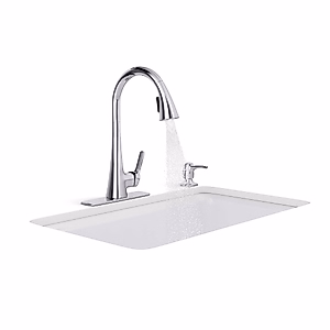 KOHLER R26281-SD-CP Maxton Touchless Pull-Down Kitchen Faucet with Soap Dispenser, Kitchen Sink Faucet with Pull Down Sprayer, Touchless Activation Faucet, Polished Chrome
