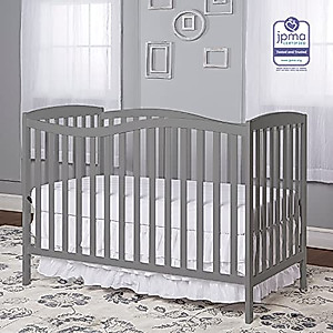 Dream On Me Chelsea 5-in-1 Convertible Crib, Steel Grey