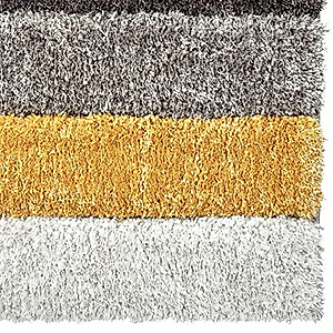LUXE WEAVERS Lantanas Yellow 8x10 Shag Geometric Area Rug, Modern, Stain Resistant, Plush Indoor Rugs