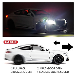 RMZ City 1:32 Diecasting Alloy Car Model Mercedes-Benz C63 AMG Toy Car White