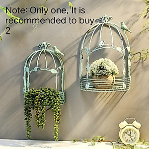 8.66"Art Wall Decor Metal Floating Shelves Hanging Bird Cage Display Rack Wall Mounted Storage Rack Indoor Outdoor Garden Decoration Wall Shelf Plant Stand Bedroom Livroom Office Sofa Cafe Home Decor