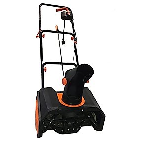 Kapoo Snow Thrower, 18 Inch Electric Snow Blower, 13 Amp, Steel Auger, 180° Rotatable Chute and Overload Protection, Black & Orange bb01
