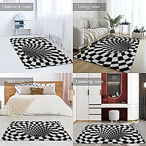 GAGNONLEE 3D Vortexes Illusion Large Rugs Floor Mat Modern Carpet for Home Decoration Area Rug Cozy Art Decoration Polyester Carpet 60 x 40 inch, 60inchL x 40inchW