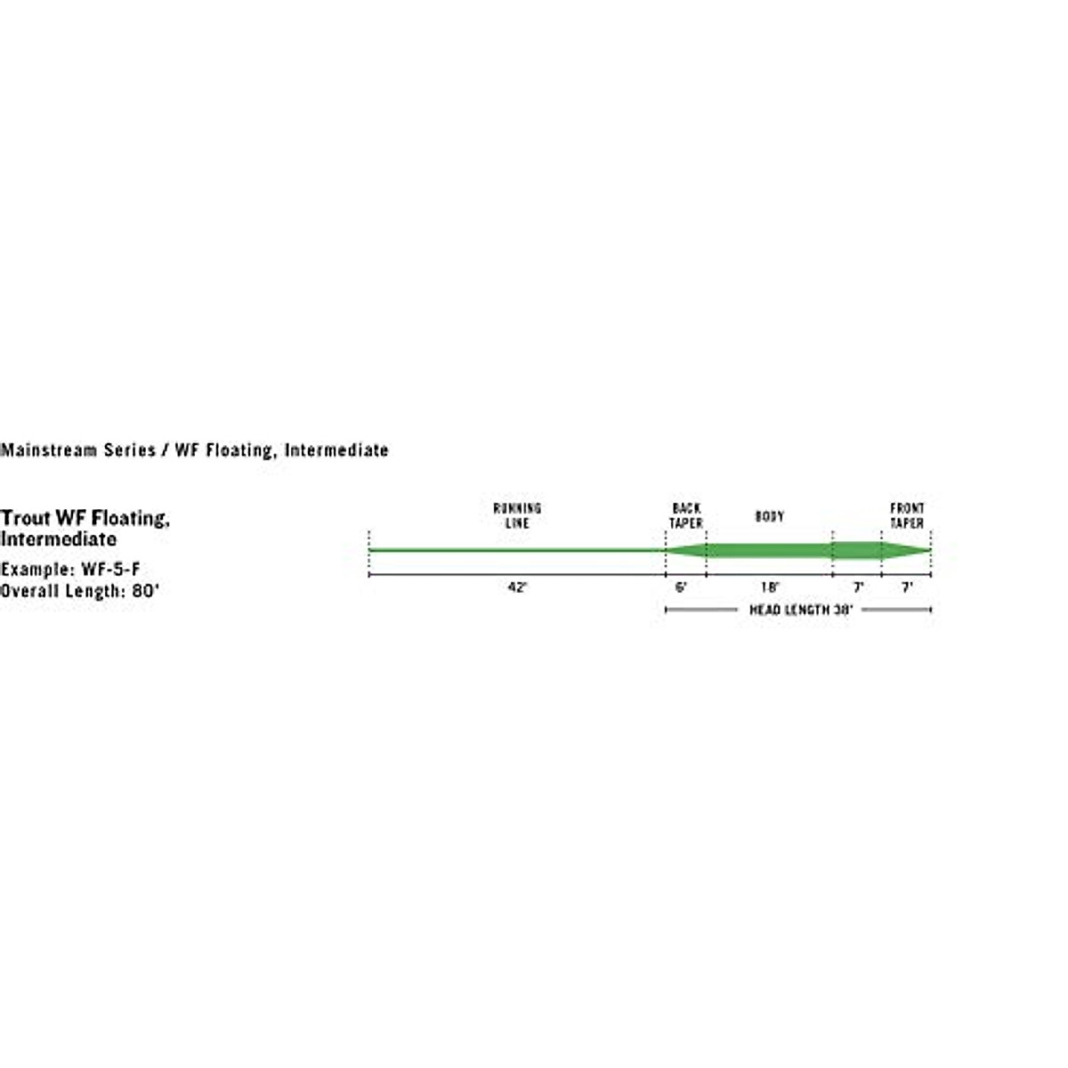 RIO Products Fly Line Mainstream Aqualux Intermediumiate Wf4I, Clear