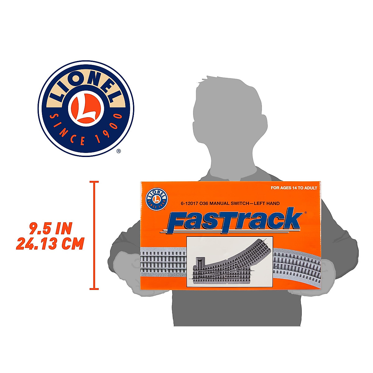 Lionel FasTrack 036 Manual Switch, Electric O Gauge, Left Hand