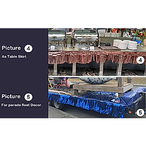 iiCheerful 4 Pack Green Total 40 Feet Foil Fringe Garland Metallic Tinsel Banner Wall Hanging Drapes Parade Float Skirting Decorations for Trailer Mardi Gras Party Birthday Wedding Baby Shower (Green)