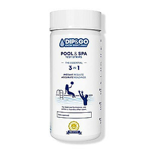 Pool and Spa Test Strips - 125 Strips 3 in 1 Pool Test Kit for pH, Total Chlorine, Total Alkalinity - Spa Test Strips for Hot Tub