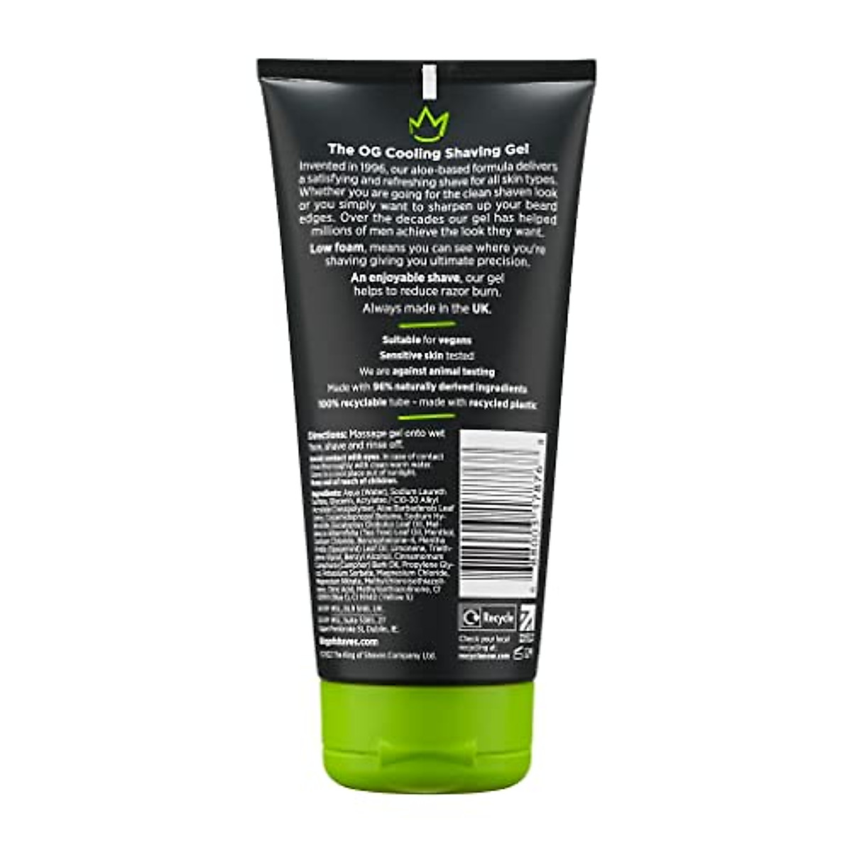 King of Shaves Cooling Aloe Vera Low Foam Shaving Gel for Men 175ml
