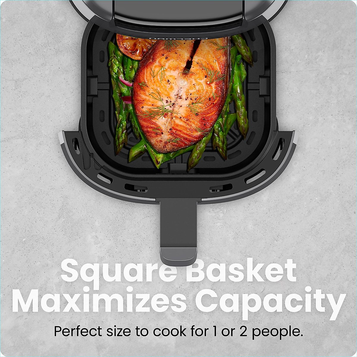 CHEFMAN 2 Qt Mini Air Fryer – Digital Space-Saving Compact Air Fryer with Nonstick and Dishwasher Safe Basket, Quick & Easy Meals in Minutes, Features Digital Timer and Shake Reminder – Grey
