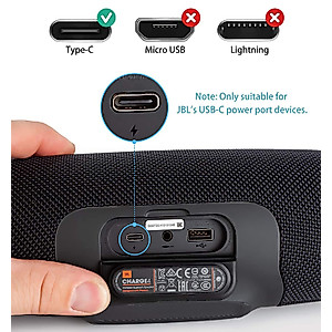 USB Power Charger Charging Cable Cord Compatible with for JBL Charge 4, JBL Flip 5, JBL Pulse 4 Pulse 5, Clip4, JRPOP, Endurance Peak II, JBLCHARGE4BLKAM Wireless Bluetooth Earphones Speakers -5FT