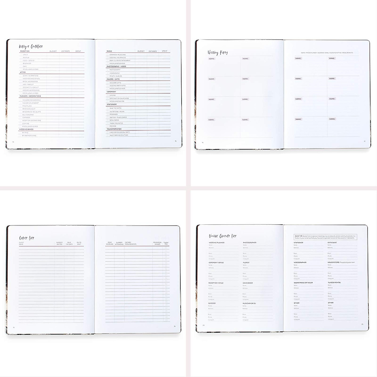 Green Wedding Shoes x Erin Condren - 18 Month Softbound Wedding Planner Book - Midnight Blooms, 8x10, Features Checklist Pages, Note Pages, Tips, and More. Boost Productivity