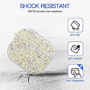 Case Cover Compatible with AirPods 3rd Generation 2021 Protective Case ARBLEL [epoxy Resin Glitter Shell Case] for Airpods 3 Women Girls Cute Twinkle Case,with Keychain (case Clear white-02)