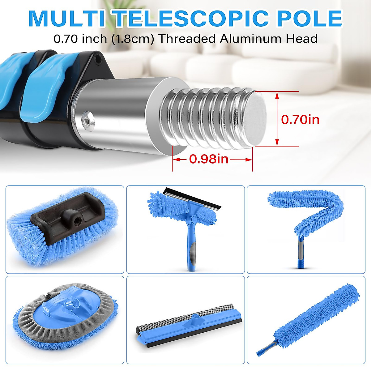 26 FT Reach Light Bulb Changer for High Ceilings,20FT Telescopic Extension Pole for High Ceilings and Recessed Lights,High Reach Light Bulb Changer with Baskets and Suction Cup,Light Bulb Removal Tool