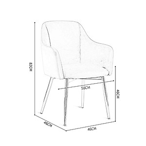 Cute Velvet Occasional Chair Cozy Cushioned Seat Sturdy Gold Legs Modern Living Dining Room Bedroom Writing Study Reading Desk Chair Makeup Table Chair (Color : Red)