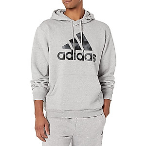 adidas Men's Essentials Camouflage Printed French Terry Hoodie, Medium Grey Heather, Large