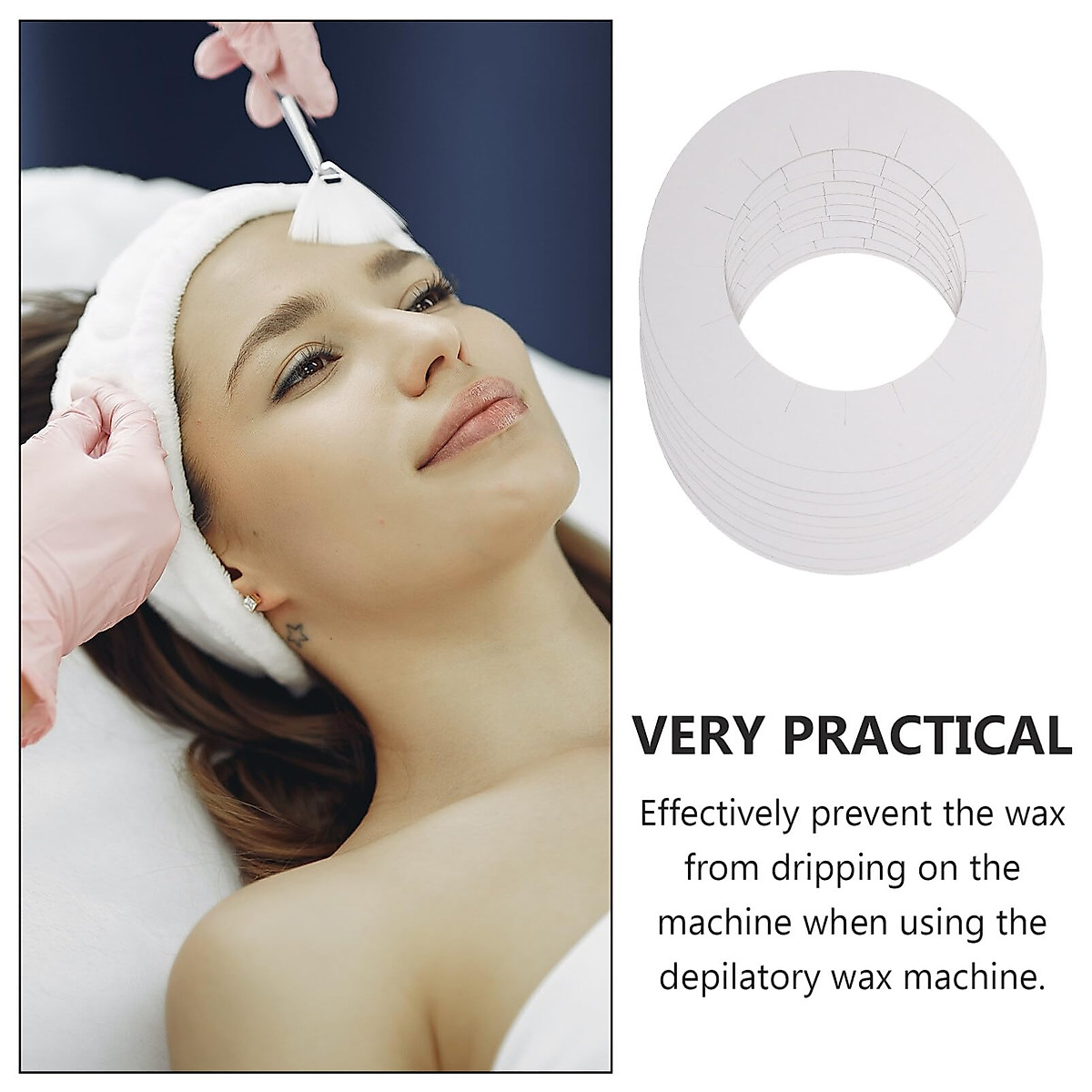 Healifty 3 Bags 30pcs Wax Warmer Collars Waxing Protection Collars Universal Collars Ring Wax Warmer Hair Removal Waxing Kit