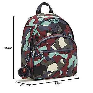 Kipling Women's Paola Mini Backpack, Compact, Versatile, Lightweight Nylon Daypack, Camo L Tonal, 8.75''L x 11.25''H x 4''D