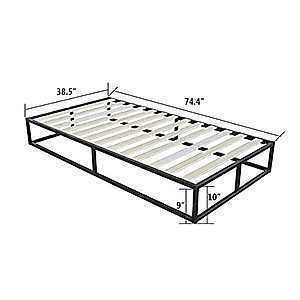 n/a Simple Basic Iron Bed Twin Size Black Bedroom Furniture for Bedroom