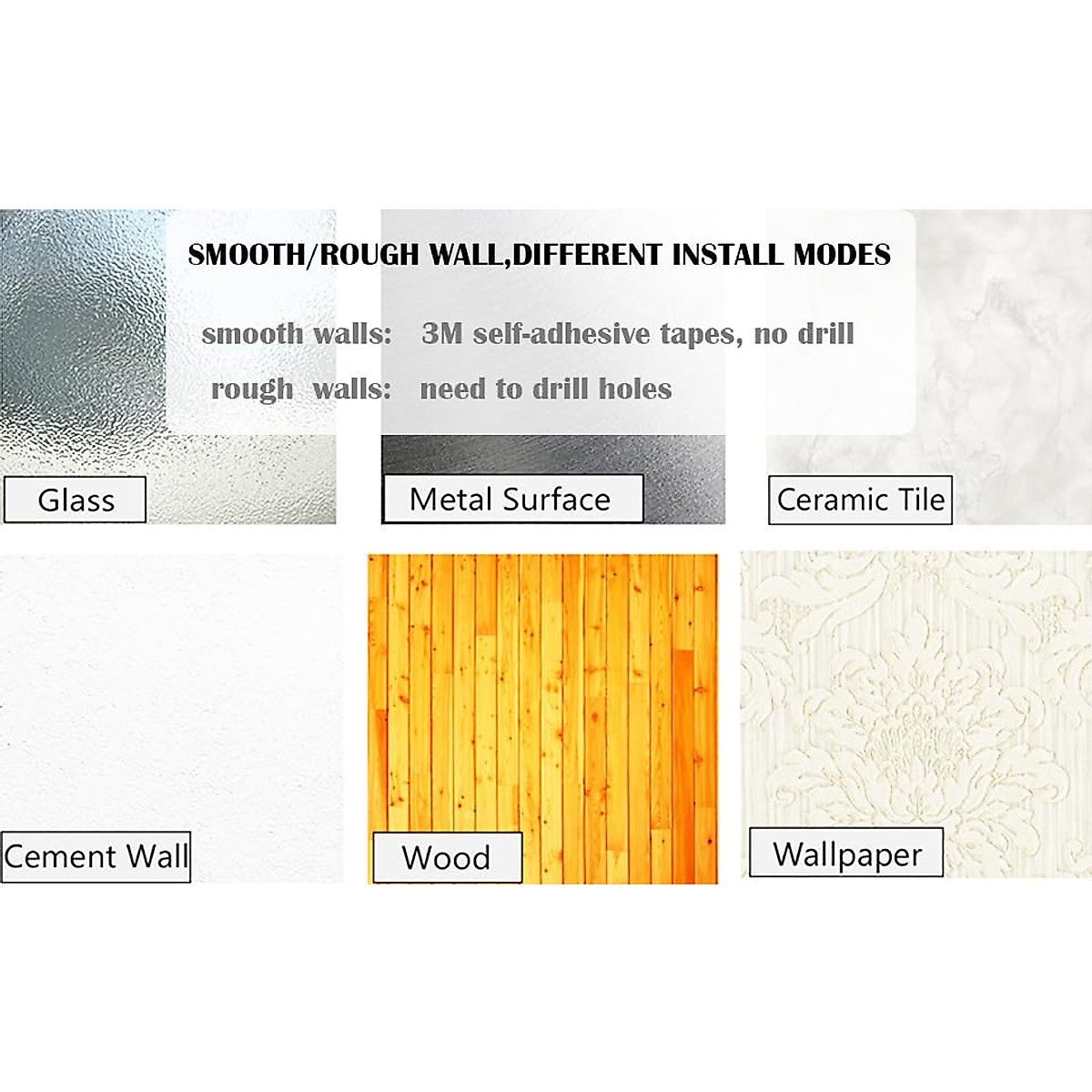 LemonHo No Drill/Screw in Wall Mounted Door Stoppers Door Stops for Bottom of Door 3M Adhesive Stainless Steel Doorstop with Rubber Bumper Tip Wall Protector, Pack of 4, 3 Inch, Silver