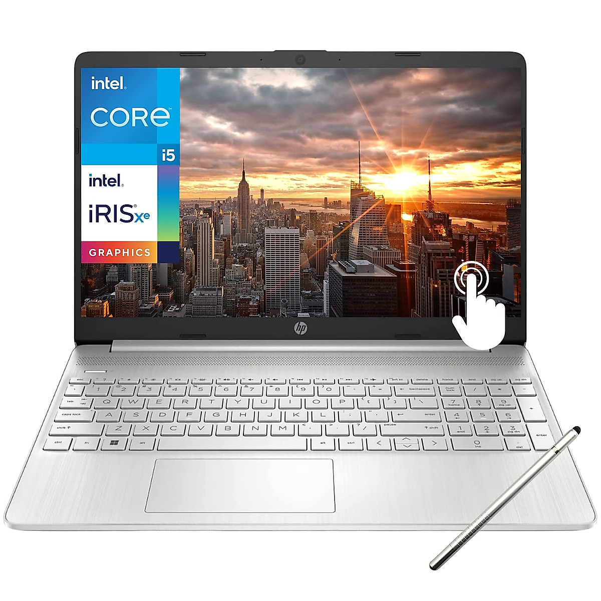 HP Touchscreen Laptop 15.6" HD Display, Intel Core i5-1155G7(Beat i7-1065G7), 32 GB RAM - 1 TB PCie SSD, Intel Iris Xe Graphics, Numeric Pad, Bluetooth 5, Long Battery Life, Windows 11 Home, Silver