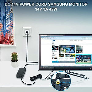 Futurebatt 14V AC/DC Adapter Power Supply for Samsung LTM1555B LTM1555X LTM1755X LTM1775W LCD Monitor +Cord Power Supply Cord