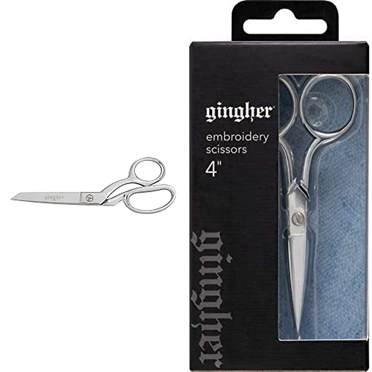 Gingher 8-Inch Knife Edge Dressmaker's Shears & Inc Classic 4" Embroidery Scissors