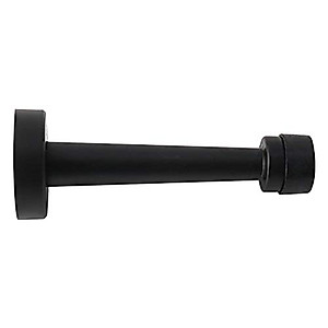 Door Stop Stopper Zinc Alloy Doorstop, Wall Mount, Longer and Stronger,Easy to Install ,Plastic Expansion & Screws Included (Black, 4.7"/12cm)