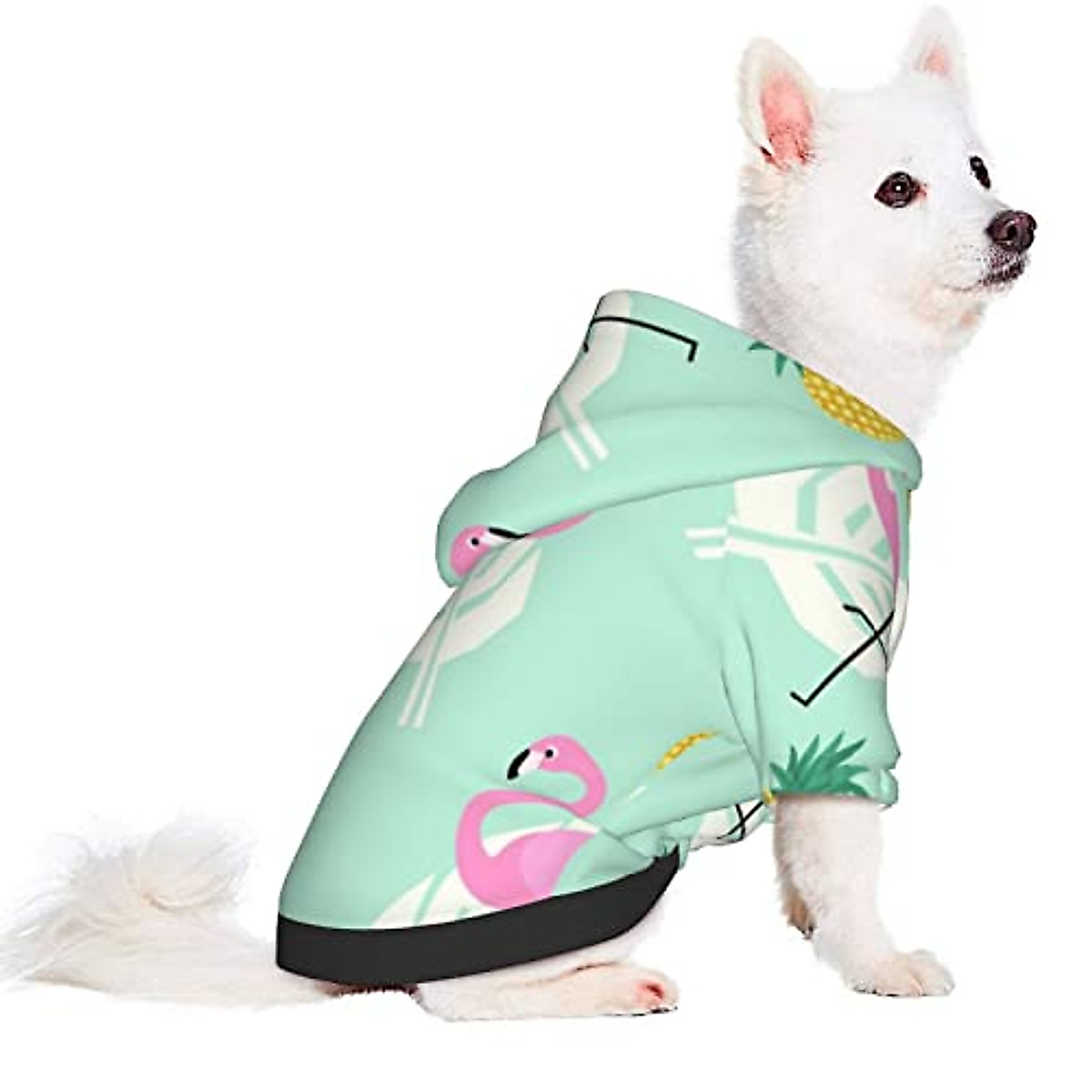 Pink Flamingo Pineapples Pet Dog Hoodies - Soft and Warm Dog Hoodie Sweater, Cold Weather Clothes for XS-XXL Dogs Winter Coat