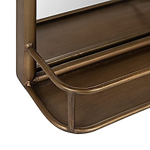 Kate and Laurel Estero Modern Arched Mirror with Shelf, 20 x 28, Gold, Transitional Arch Mirror for Wall