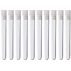 10Pcs 12x100mm 8ml Test Tubes with Green Caps Clear Plastic Test Tubes Set for Halloween, Christamas, Scientific Themed Kids Birthday Party Supplies, Daily Storage Home Storage Box Sealed Bottle