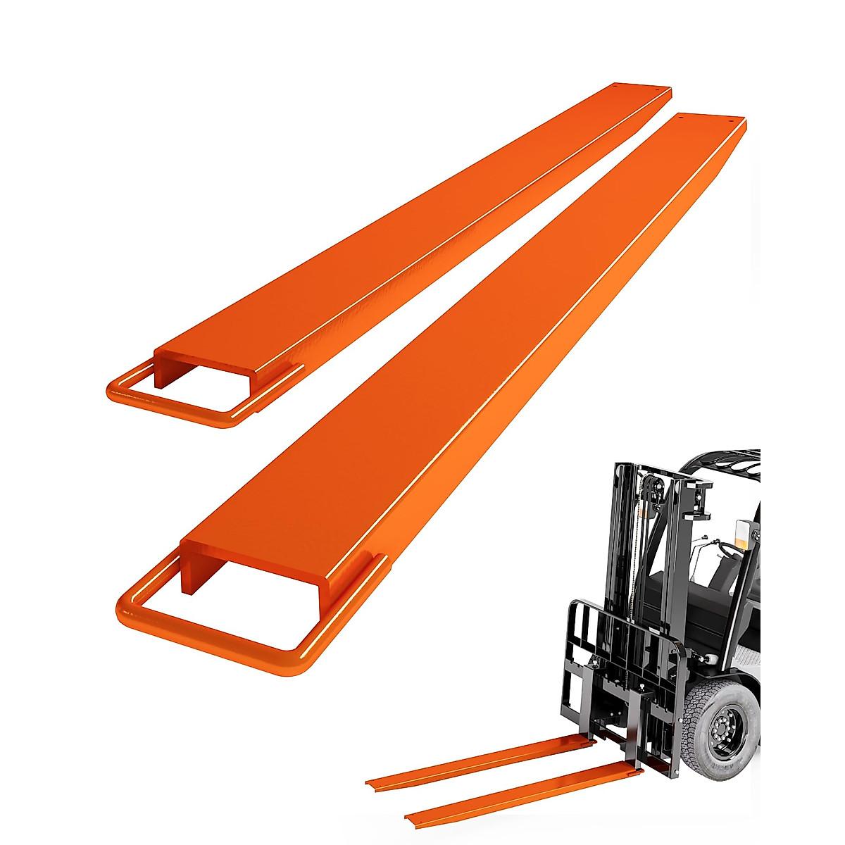 KYBOLT Pallet Fork Extension, [6.5" Width 84" Length] [4600 LBS Max] Heavy Duty Steel Pallet Extensions for Forklift Truck- Orange