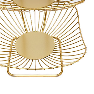 Fruit Rack Fruit Stand Metal Fruit Basket 3 Tier Countertop Fruit Bowl Vegetable Holder Fruit Snack Storage Baskets Fruit Tray (Gold)