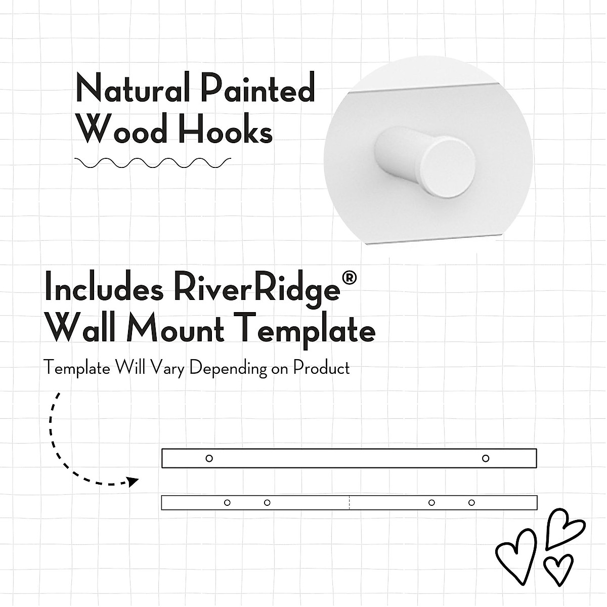 RiverRidge Kids Bookshelf with 3 Cubbies & Hooks - Book Nook Wall Bookshelf for Kids' Rooms Storage Display Rack for Toys and Games