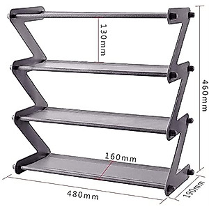 llibnn 2 Pack Shoe Storage Rack Non Woven Stainless Steel Foldable Save Space Multi Layer Assembled Shoe Holder