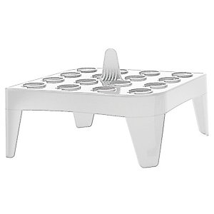Heathrow Scientific HD2132A Polypropylene Square Floating Microtube Rack, 16 Tube, White (Pack of 4)