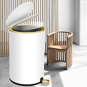 LIRUXUN Trash Can Stainless Steel Press Bathroom Trash Can Kitchen Garbage Container Household Products