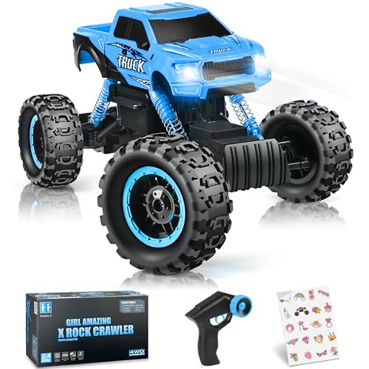 DOUBLE E 1/12 Scale Remote Control Monster Trucks - 2.4Ghz Off Road RC Trucks, Toys Gifts for Boys Age 6-10