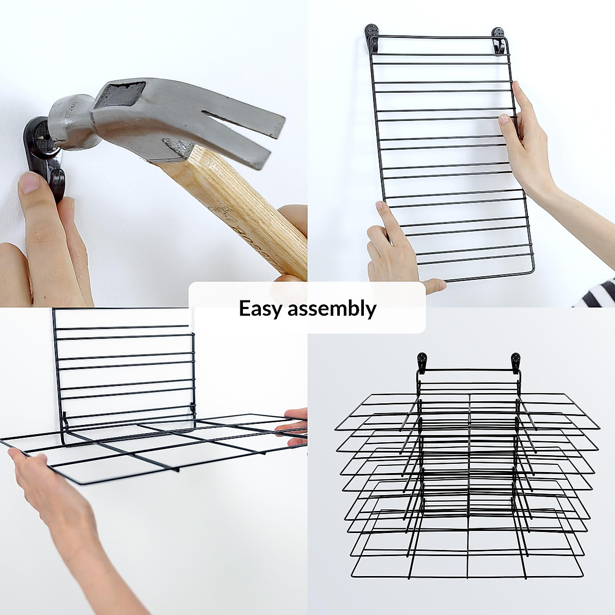 Art Drying Rack Hanging for Classroom | Small Hangable Paint Drying Rack | 8 Removable Shelves | Canvas Rack Art Storage | Painting Drying Rack with Hooks | Stack Rack for Painting, Drawings, And More