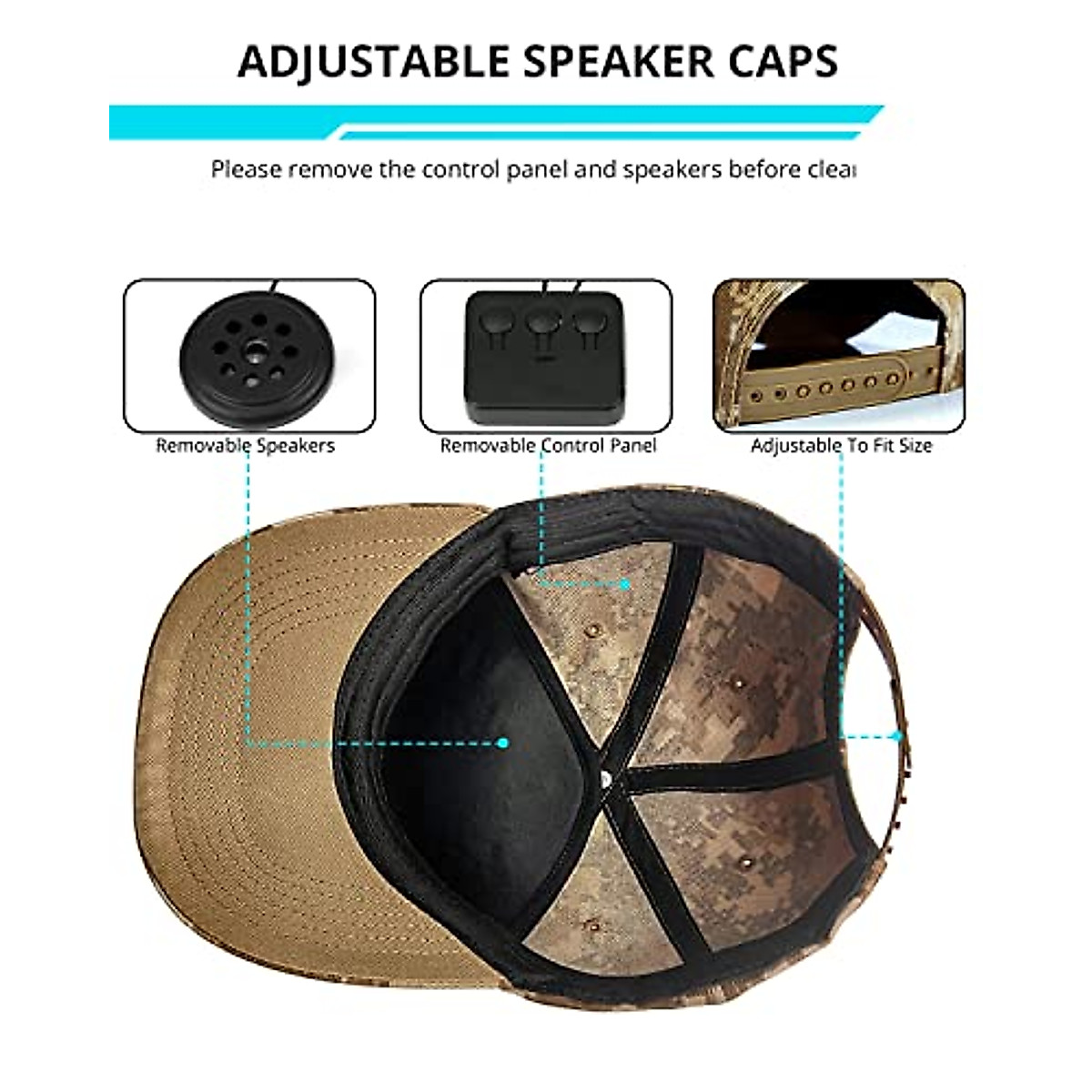 EDYELL Hat with Bluetooth Speaker Adjustable Bluetooth Hat Wireless Smart Speakerphone Cap for Outdoor Sport Baseball Cap is The Birthday Gifts for Men/Women/Boys/Girls