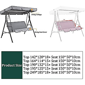 Universal Replacement Canopy for Garden Swing Chair,Swing Chair Cover Outdoor Waterproof Swing Cover Replacement for Garden Swing Hammock Outdoor