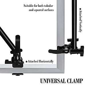 HOBVO UPF 50+ Golf Umbrella with Adjustable Universal Clamp Portable Umbrellas for Rain, Manual Open & Close, for Beach Chair, Golf Cart, Stroller, Bleacher, Patio (Black, 49.2")