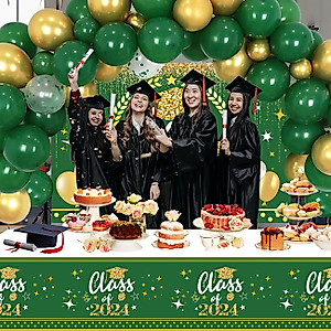 Green Graduation Party Decorations 2023,67pcs Class of 2023 Party Decor Kit with Balloon Garland Backdrop Banner and Tablecloth for High School, College, Medical Student Graduation Party Supplies