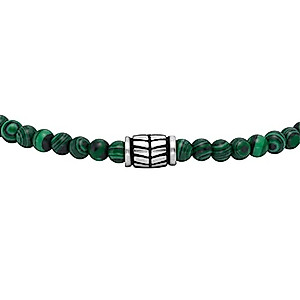 Fossil Men's Beaded Malachite Bracelet, Color: Green (Model: JF04415040)