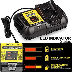 DCB118 for Dewalt Battery Charger Fast Charger for Dewalt Flexvolt 20V/60V Max Battery (Charger Only)