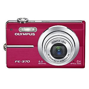 Olympus FE-370 Digital Camera 8MP 5x Opt Zoom 2.7 LCD Red 222510