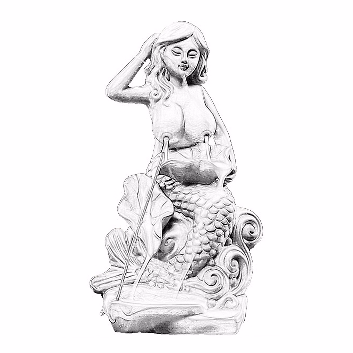 Zen Garden Ceramic Mermaid Incense Holder Backflow Incense Burner Incense Cones Stick Holder, Ideal for Yoga Room, Home Decoration 3.15''X2.76''X6.9''