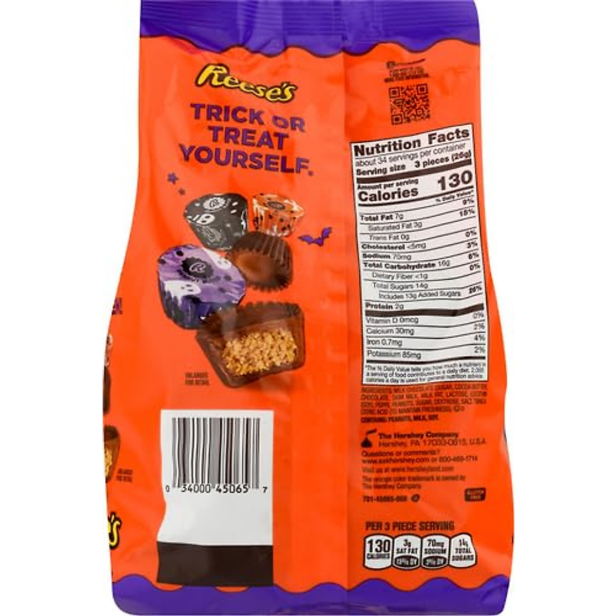 REESE'S Miniatures Milk Chocolate Peanut Butter Cups, Halloween Candy Bulk Bag, 31 oz