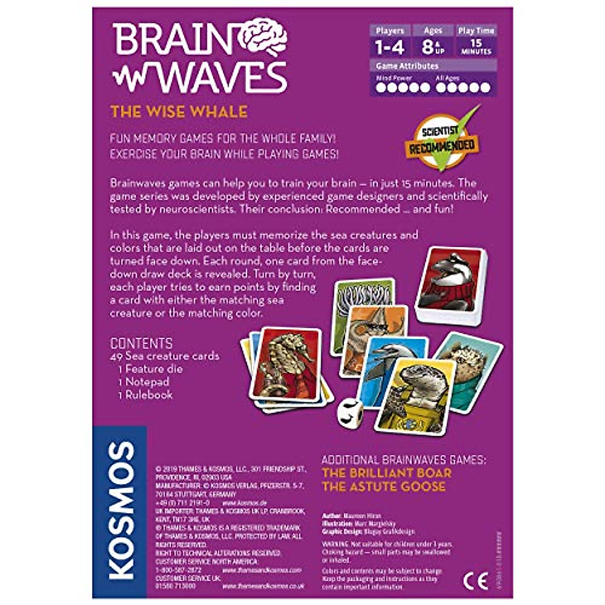 Brainwaves: The Wise Whale - A Kosmos Game from Thames & Kosmos | Fun, Scientist Approved, Family-Friendly Games to Sharpen Your Mind & Train Your Brain, for Ages 8+