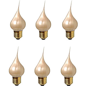 Creative Hobbies® 7194PSA Large Medium Base Champagne Silicone Light Bulbs, 7.5 Watt, Individually Boxed, Wholesale Pack of 6 Bulbs